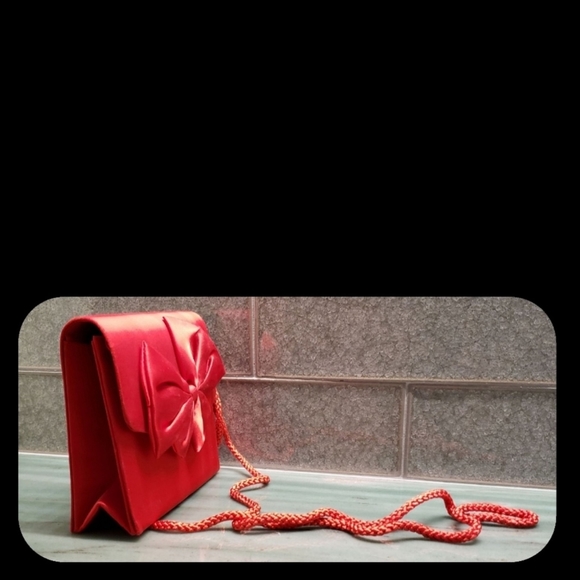 Accessory Lady | Bags | Vintage Red Satin Evening Clutch | Poshmark